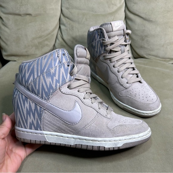 Nike | Shoes | Nike Dunk Sky Hi Hidden Wedge Suede Leather Sneakers ...
